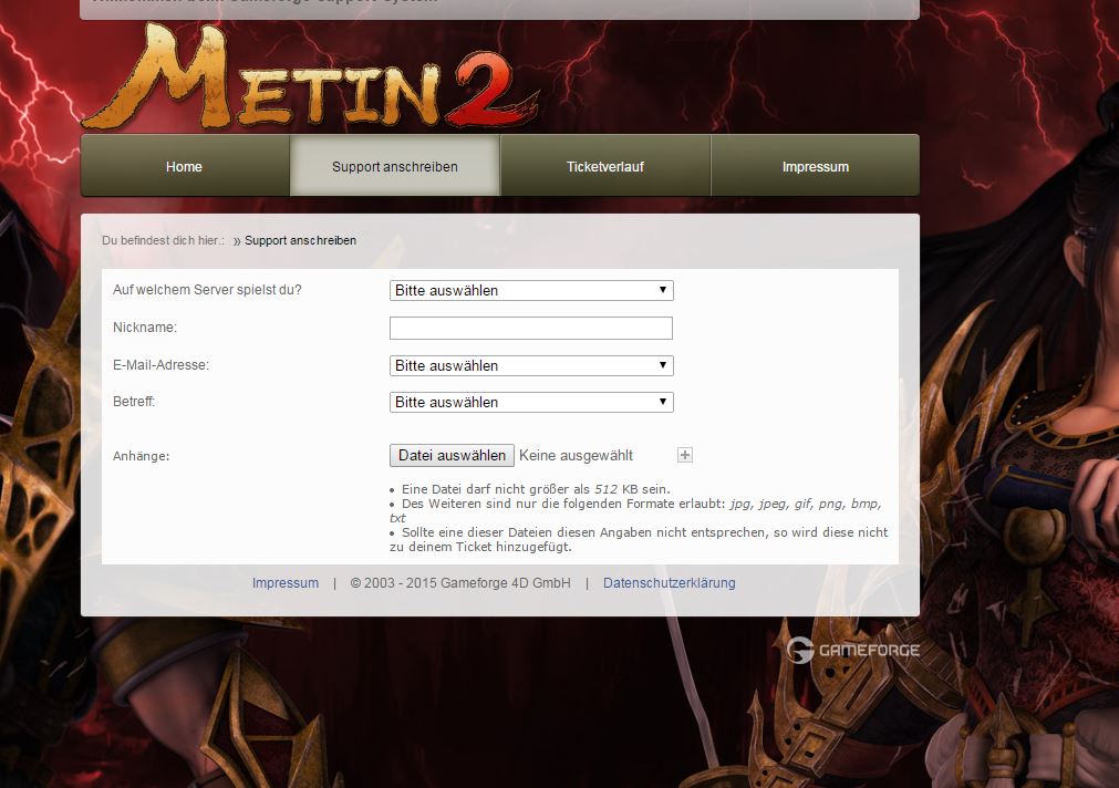 Den Metin2.de Support anschreiben - Guide Forum - Metin2 DE